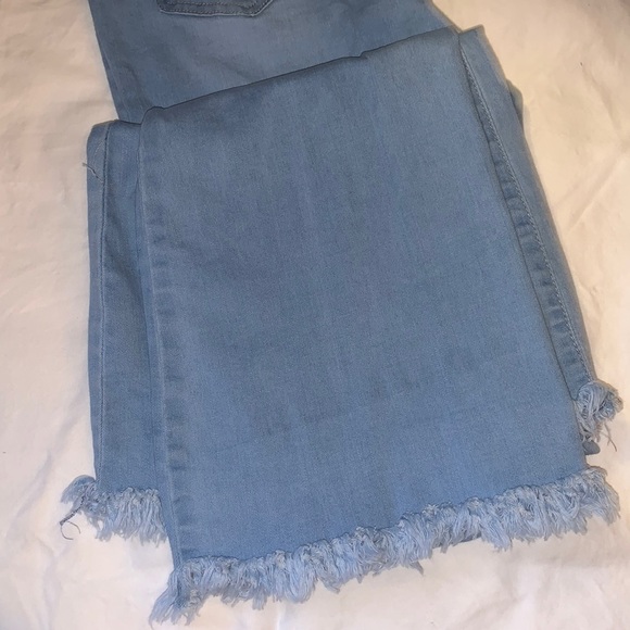 Jeans | Ripped Knee High Waist Flair Leg Jeans Distressed Bottom | Poshmark